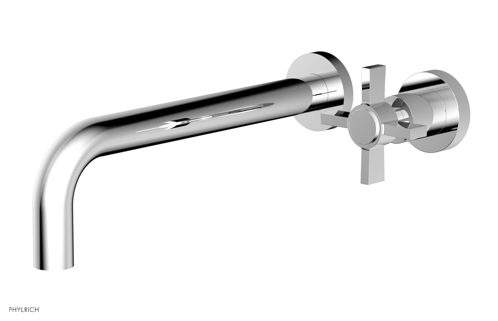 Phylrich D132-16 BASIC 10" Single Handle Wall Lavatory Set - Cross Handle