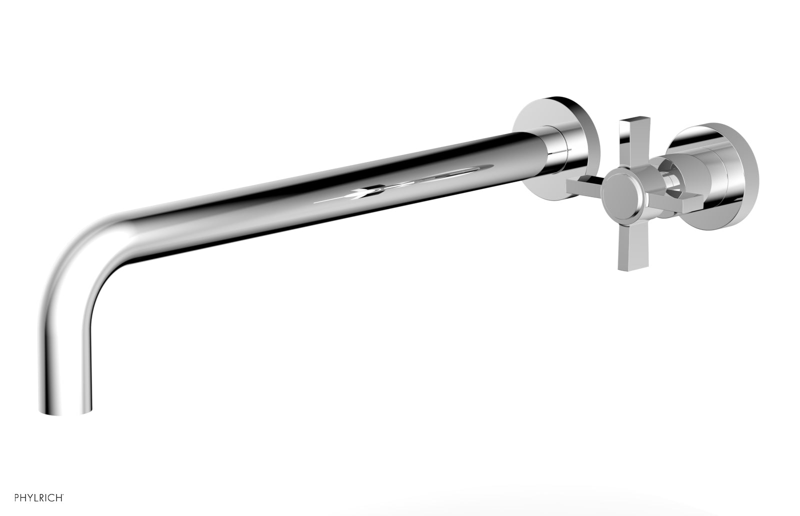 Phylrich D132-18 BASIC 14" Single Handle Wall Lavatory Set - Cross Handle