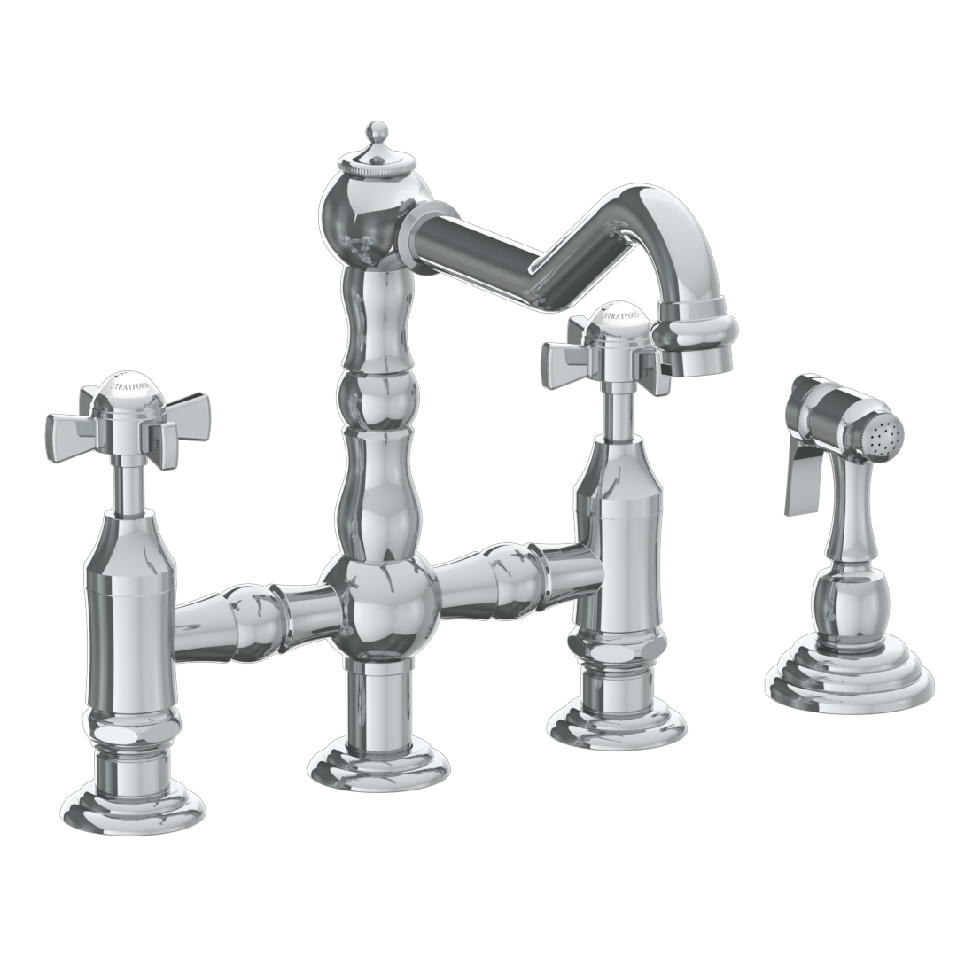Watermark 206-7.6-S1 Paris Kitchen Deck Mounted Bridge Kitchen Faucet ...