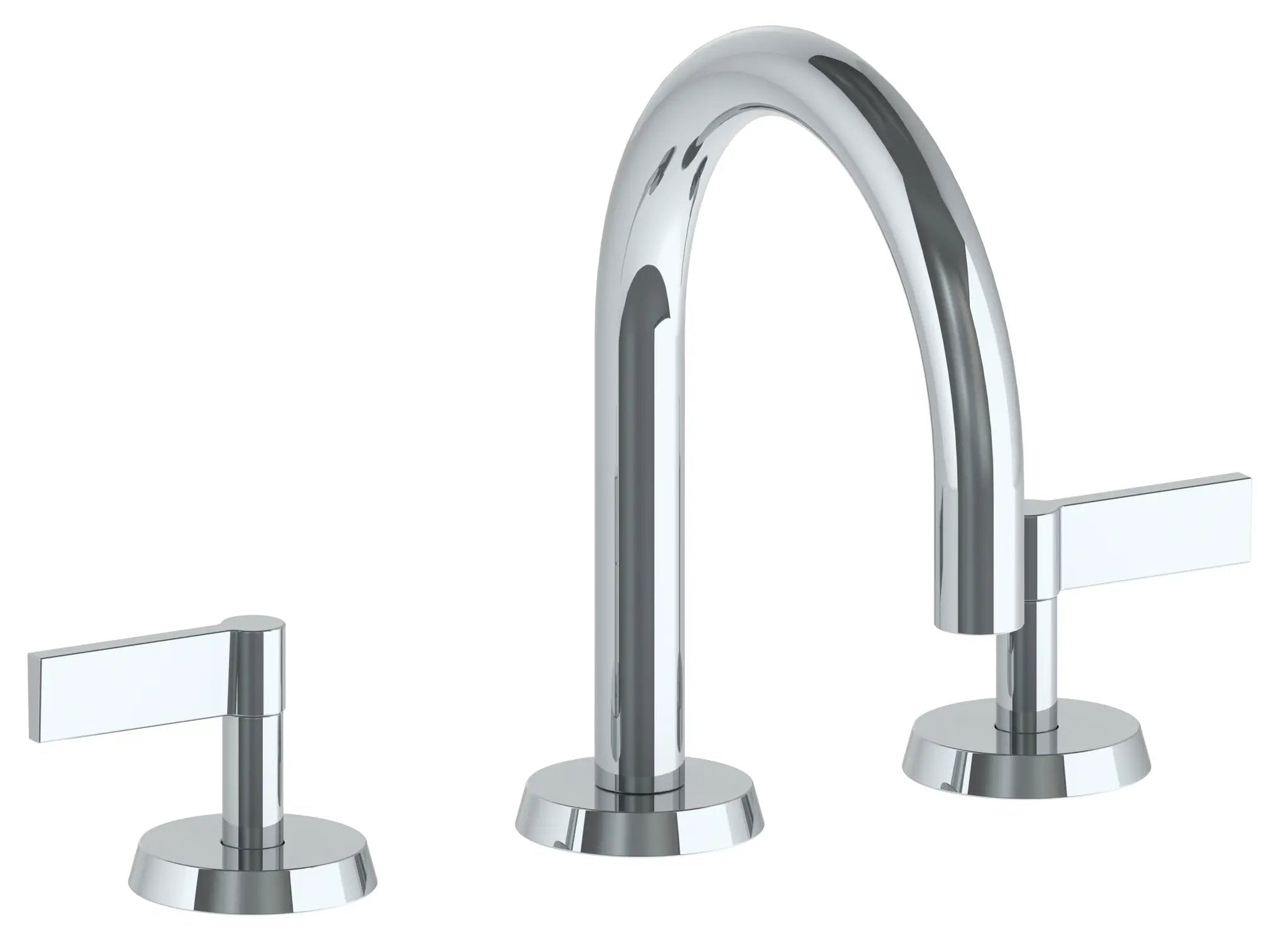 Watermark 37-2S-BL2 Blue Deck Mounted 3 Hole Gooseneck Lavatory Set ...