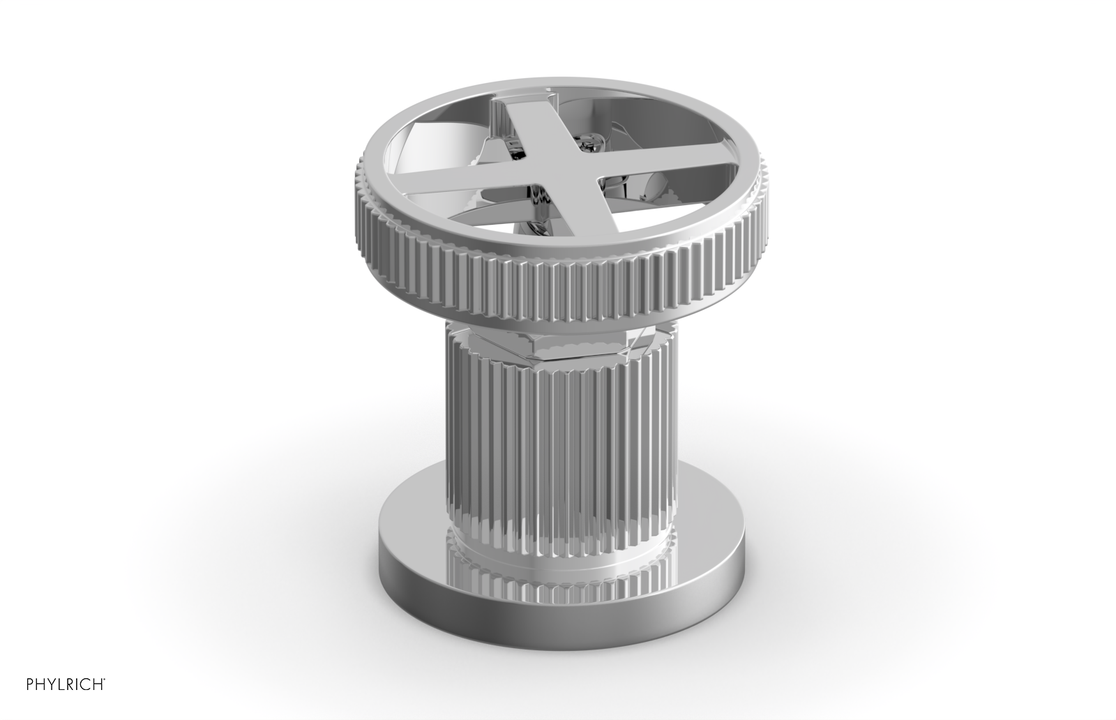 Phylrich 370-35 Dustrie Grooved Volume Control/Diverter Trim with Cross ...