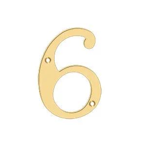 Deltana RN4-6 4" Solid Brass Number 6