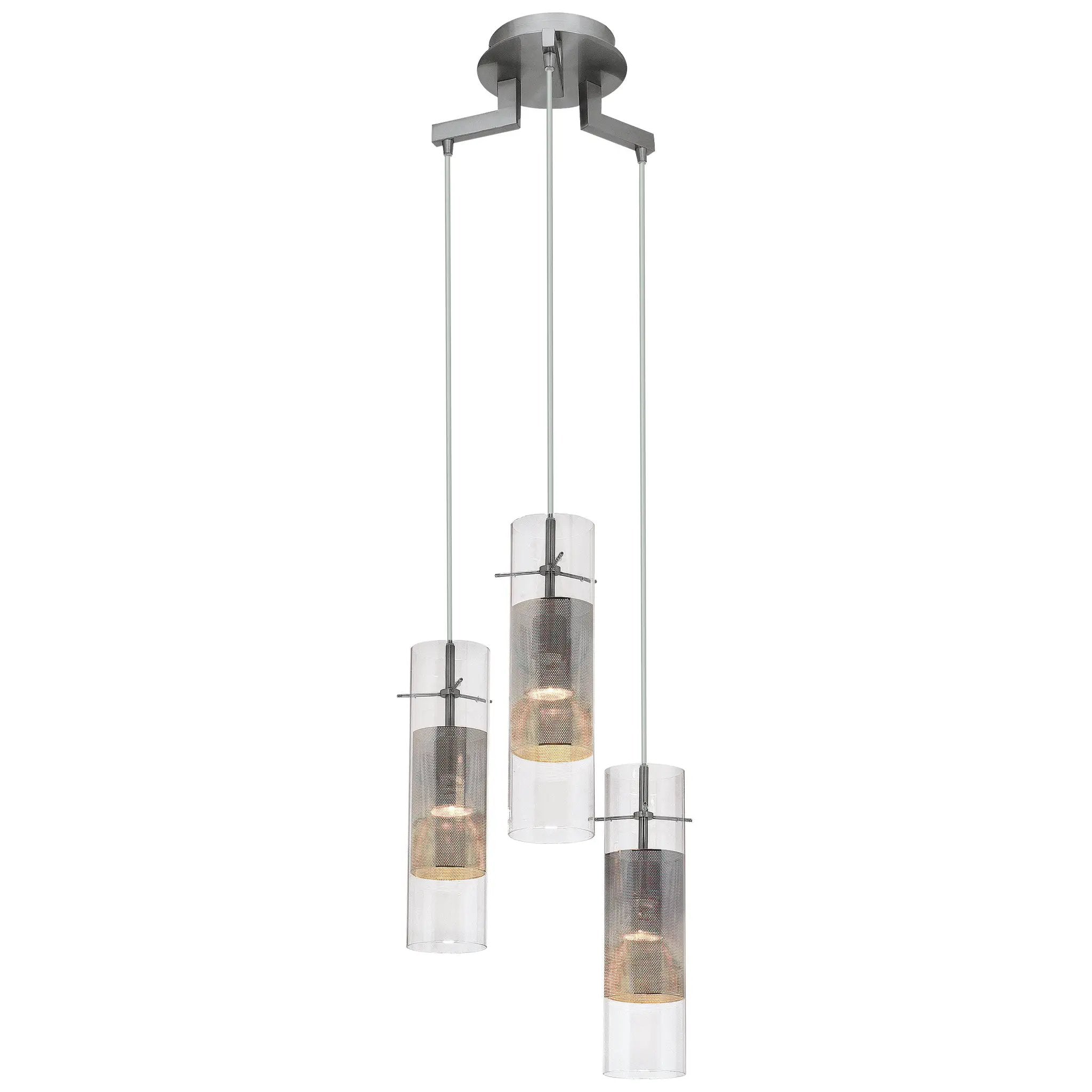 Access Lighting 50526LEDDLP-BS-CLM Spartan 3 Light LED Pendant ...
