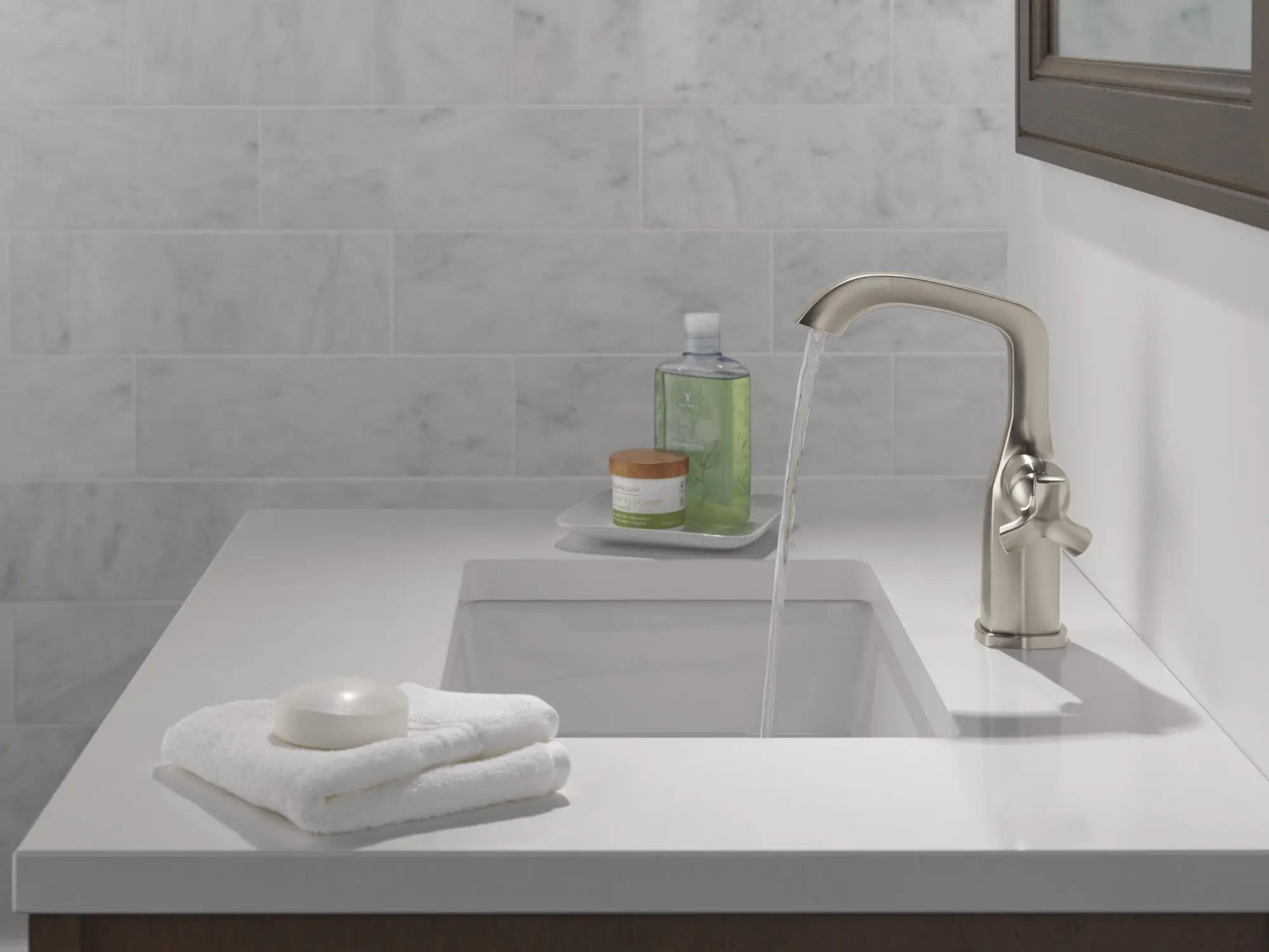 Delta 6766 Stryke Single Handle Mid-Height Bathroom Faucet