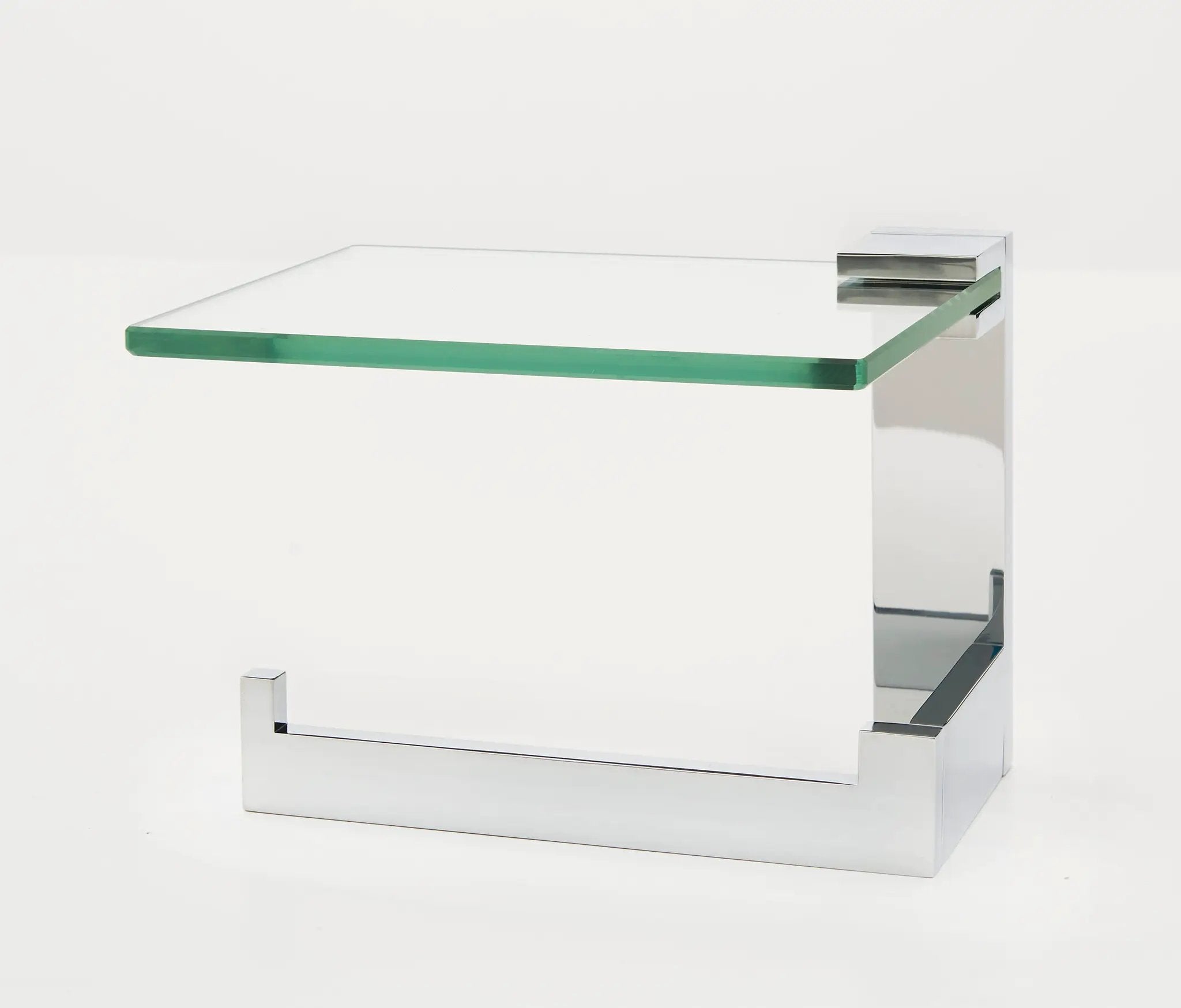 Alno A6465L Linear Left Hand Single Post Tissue Holder w/ Glass Shelf