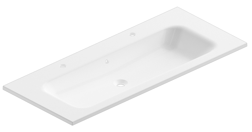 Berloni BBMU48001 Muso (Pura) 48" Mineral Countertop with 2 Tapholes