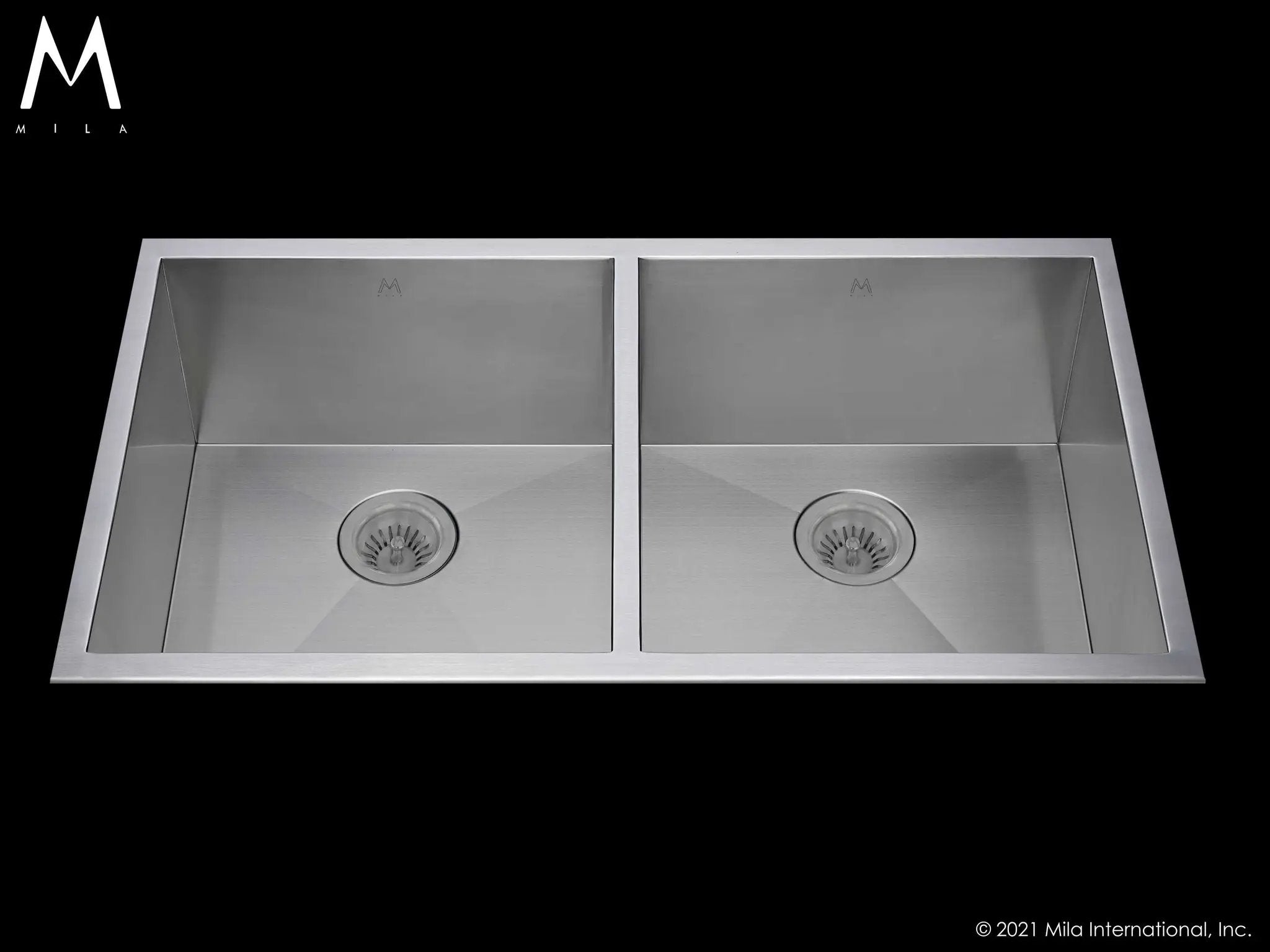 Mila MTD-804SB ATELIER Double Bowl Tri-Mount 37 x 20 Kitchen Sink ...