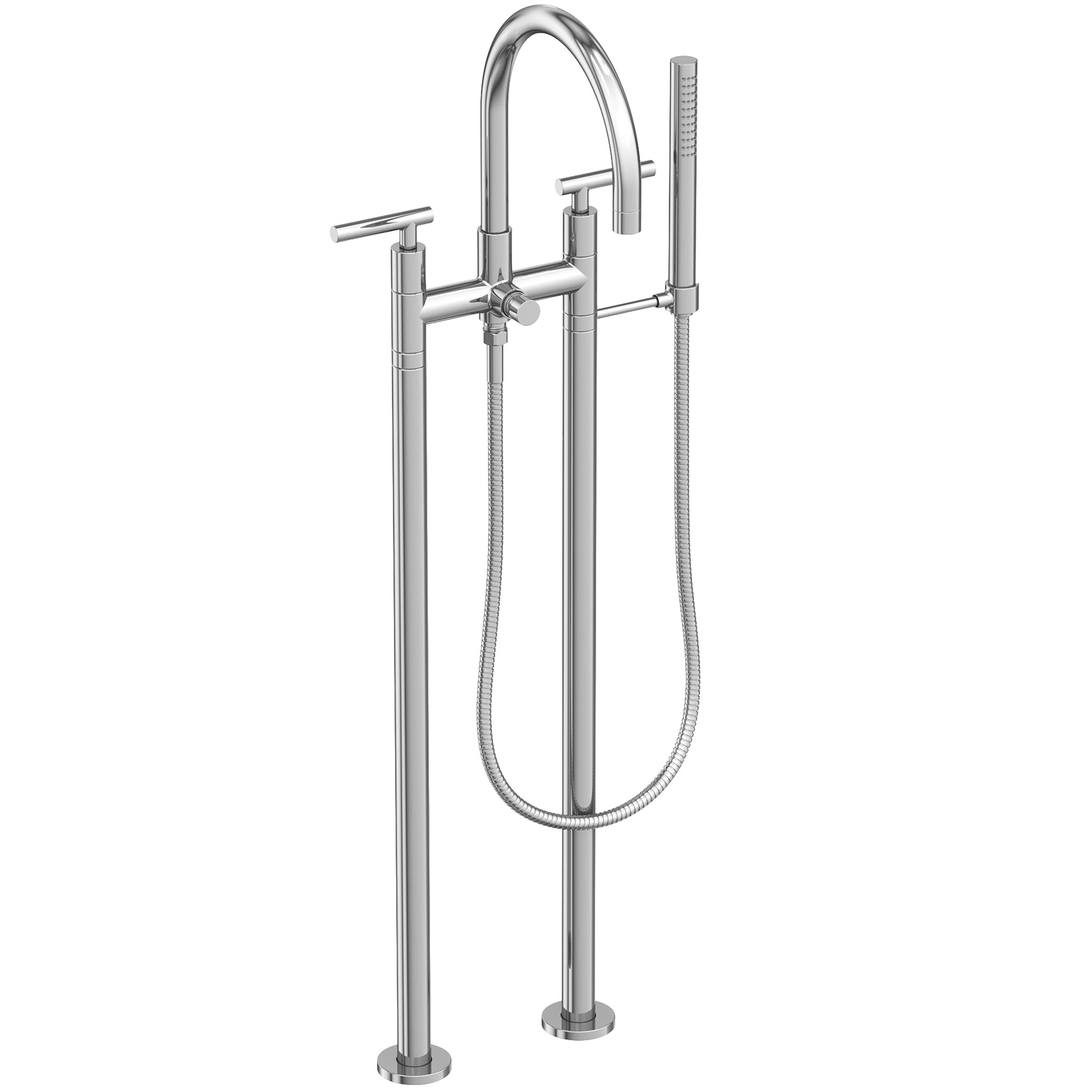 Newport Brass 1500-4263 East Linear Exposed Tub & Hand Shower Set w/Risers