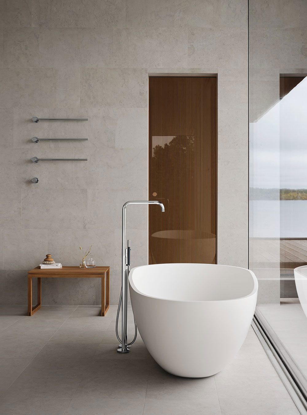 Vola FS1AP Free-Standing Floor-Mounted Tub Faucet with Hand Spray and ...