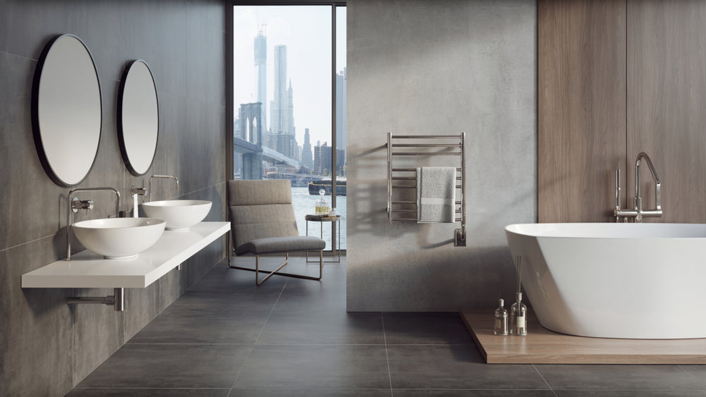 ICO Bath W470 Tuzio 19.5"x64" Sorano Electric Hardwired Towel Warmer